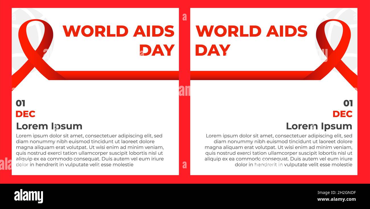 set of world aids day social media post design Stock Photo - Alamy