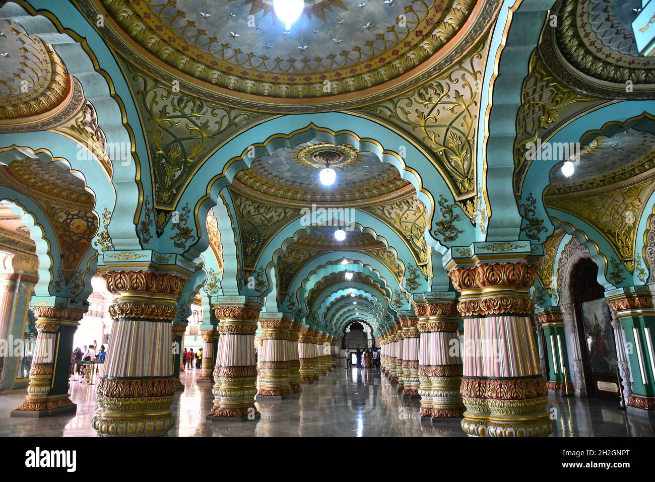 interior of mysore palace also called amba vilas palace,mysore,india ...