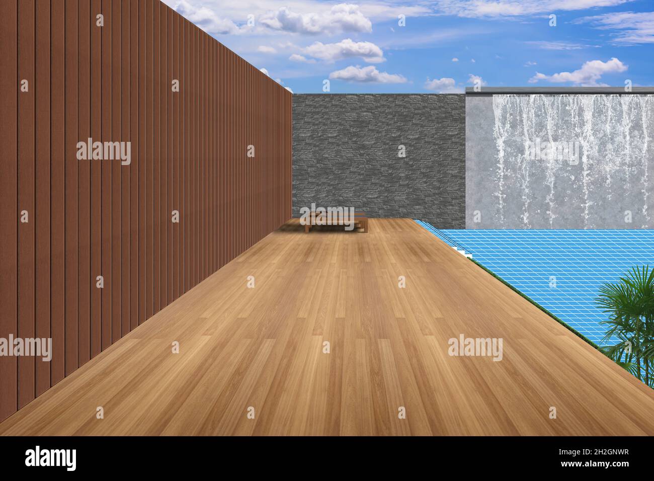 The modern courtyard. 3D design concept Stock Photo - Alamy