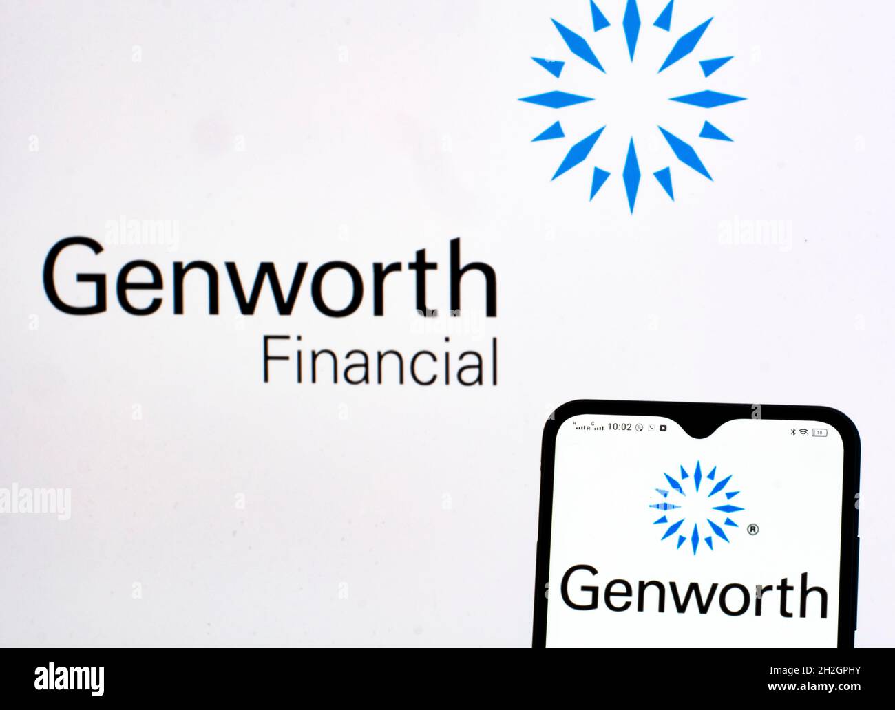 In this photo illustration Genworth Financial, Inc. logo seen displayed ...