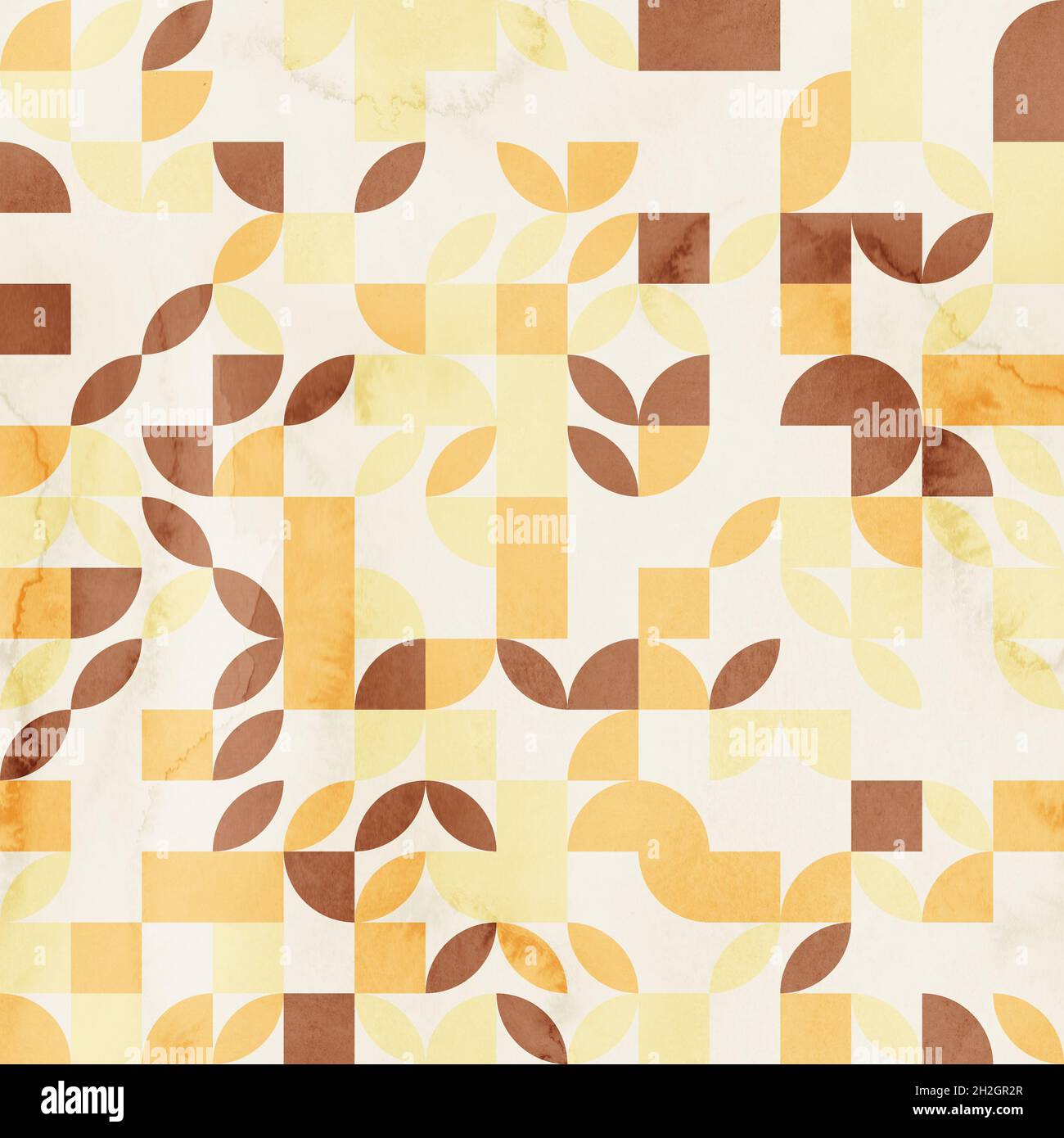 Seamless mid century retro watercolor geometric surface pattern design ...