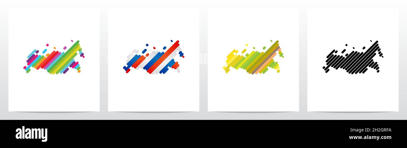 Russia On Colorfull Stripes Logo Design Stock Vector Image & Art - Alamy
