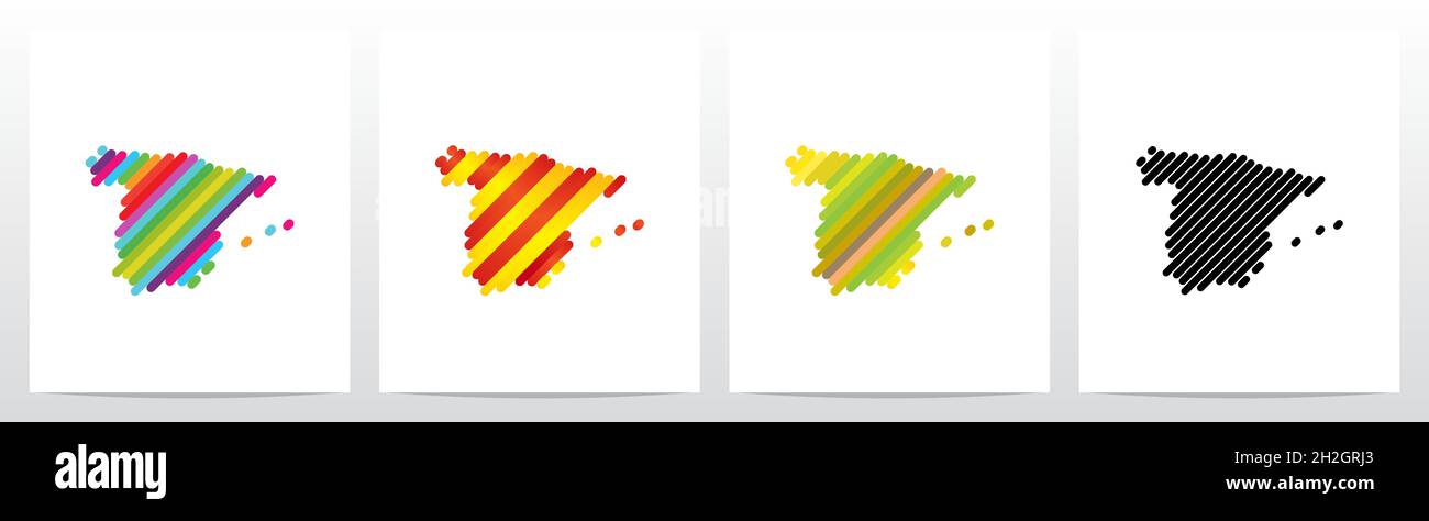 Spain On Colorfull Stripes Logo Design Stock Vector Image & Art - Alamy