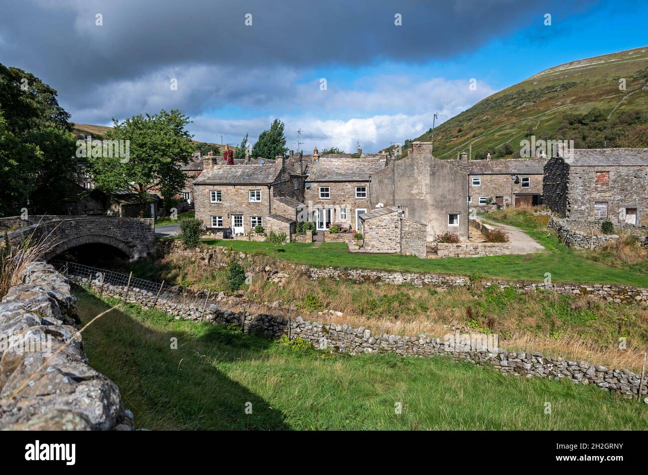 The hamlet of Thwaite in Swaledale, is part of the Yorkshire Dales ...