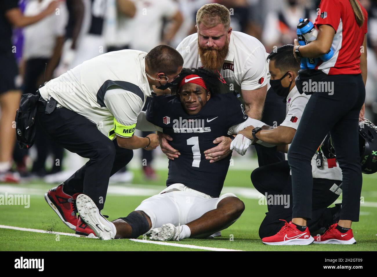 Las Vegas, NV, USA. 21st Oct, 2021. UNLV Rebels wide receiver Kyle ...