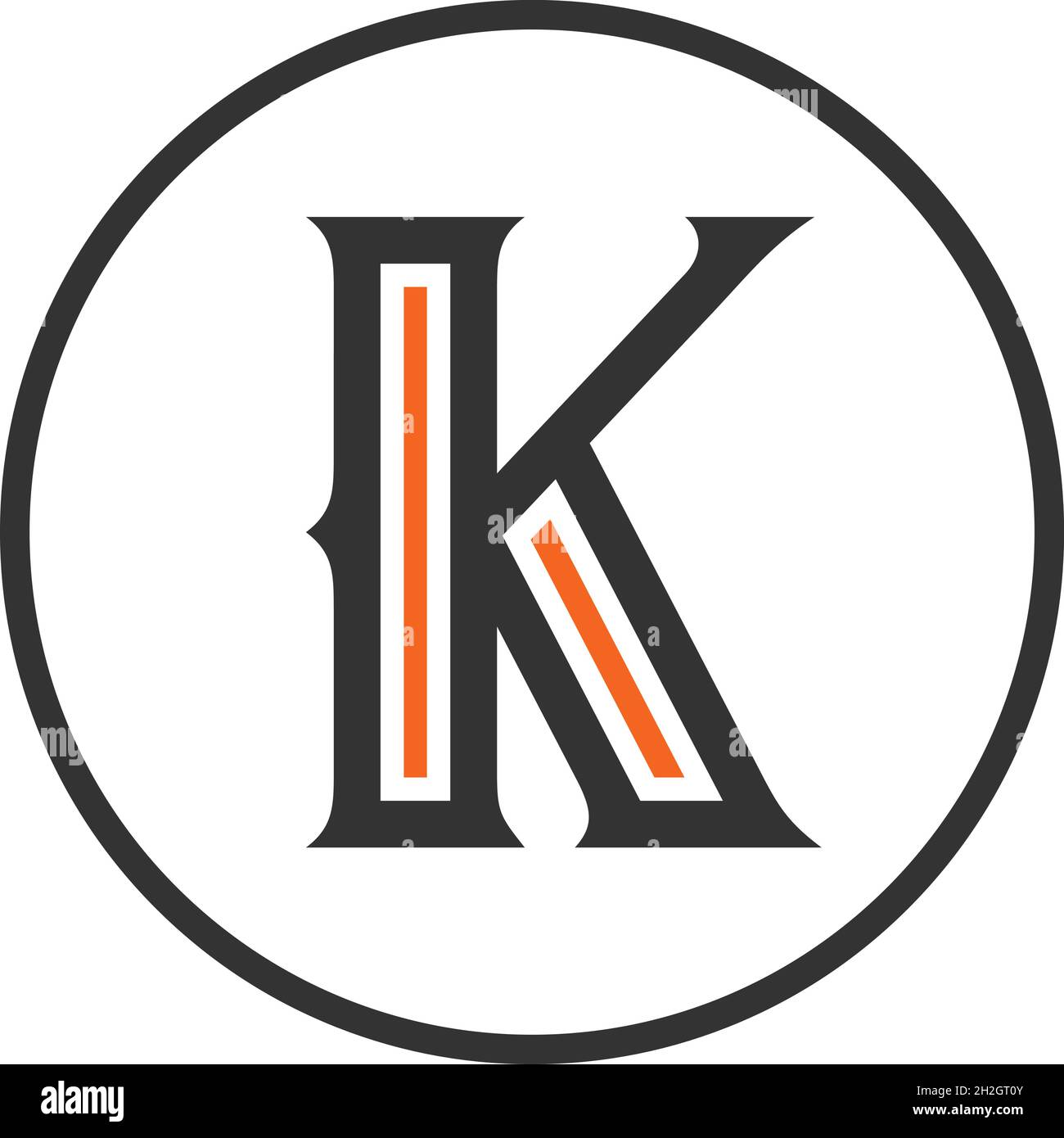 LETTER K LOGO DESIGN WITH NEGATIVE SPACE EFFECT FOR ILLUSTRATION USE ...