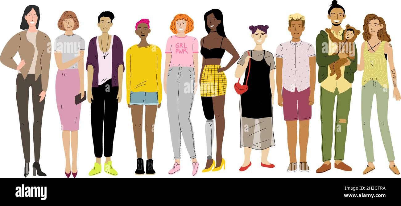 Group of young people of school and student age. Teenagers, youth Stock ...