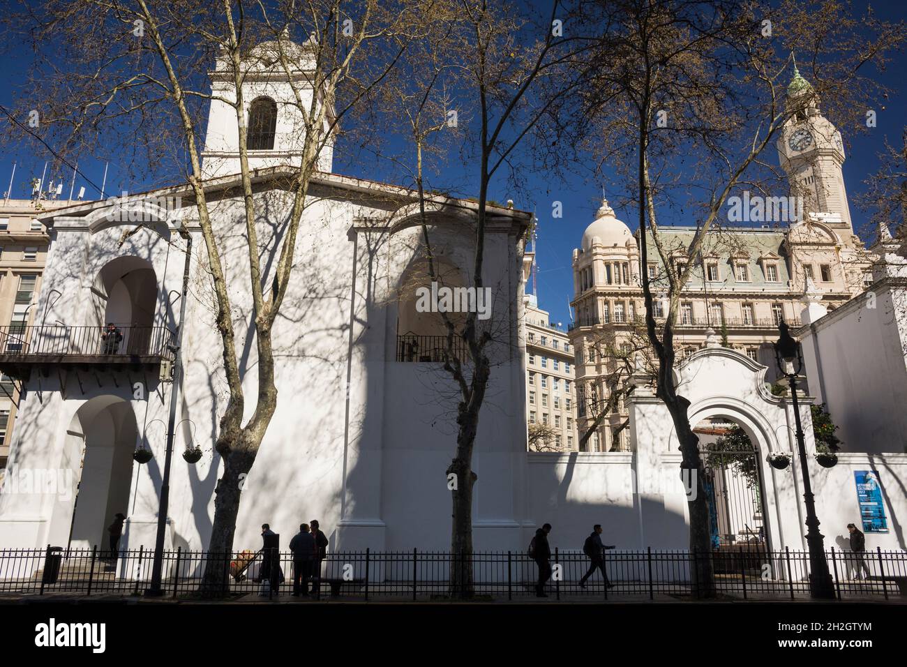 Horizontal frontal view of the Cabildo colonial building facade in the ...