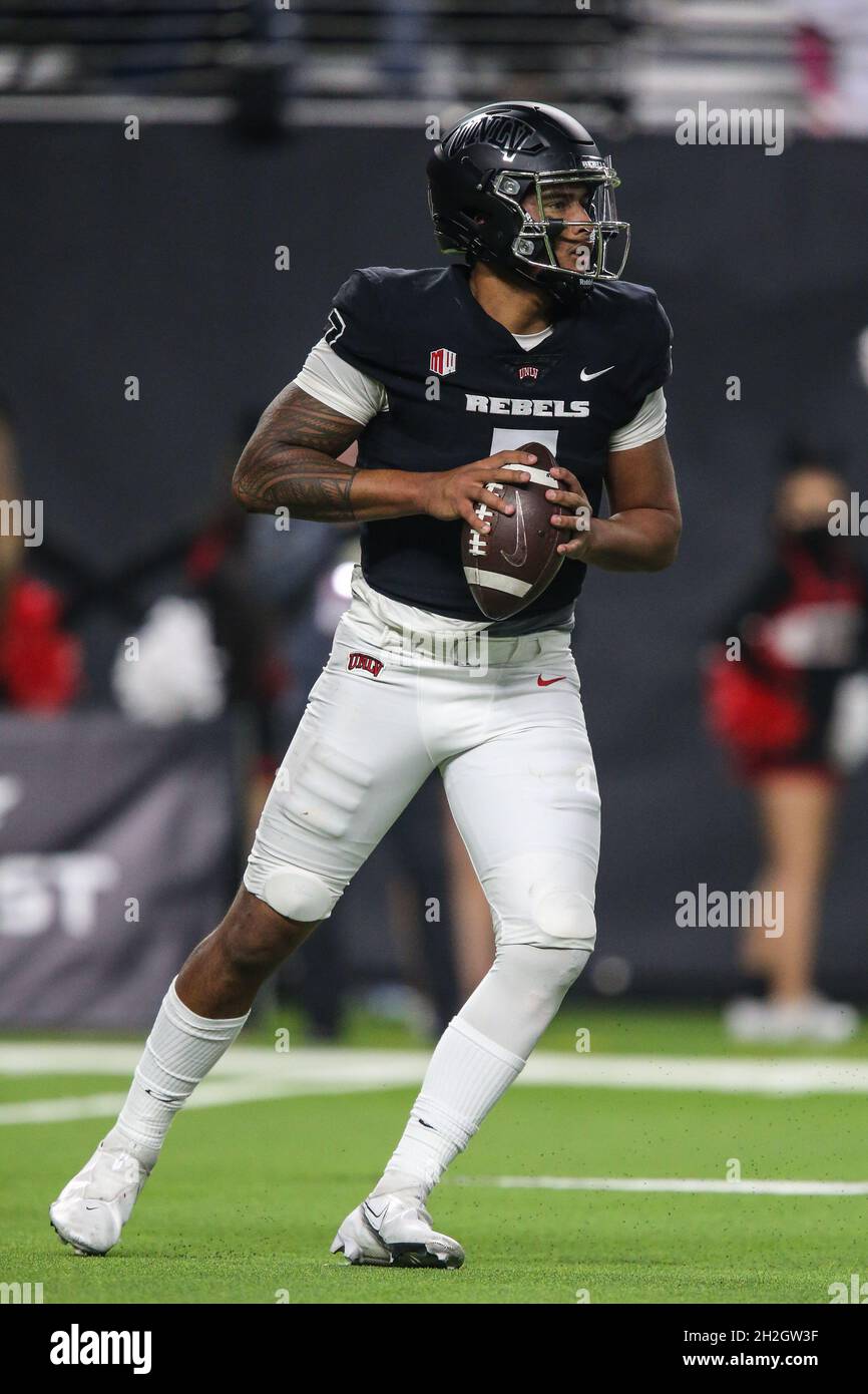 Las Vegas, US, October 21, 2021: UNLV Rebels quarterback Cameron Friel ...