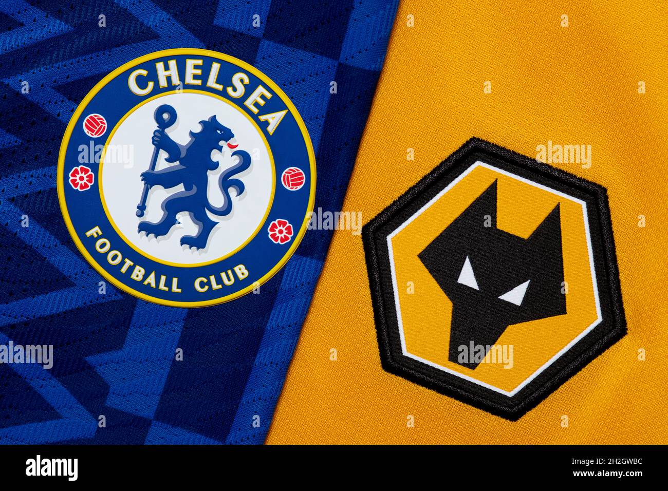 Close up of Wolverhampton Wanderers and Chelsea club crest Stock Photo ...