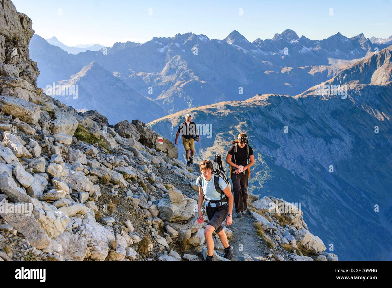 Hiking tour to Hochvogel Stock Photo - Alamy