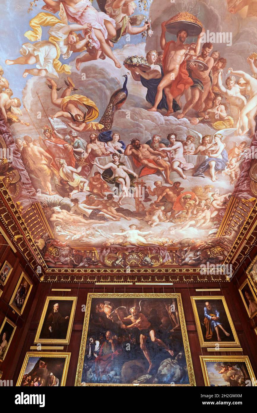 Paintings in the Fourth George room at Burghley House, an elizabethan ...