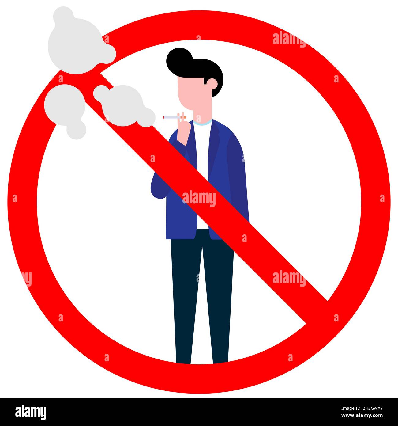 No smoking sign with standing man Stock Vector Image & Art - Alamy