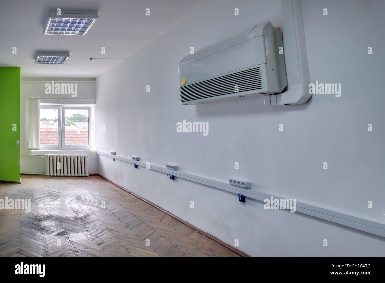empty white room with repair and without furniture. room for office or ...
