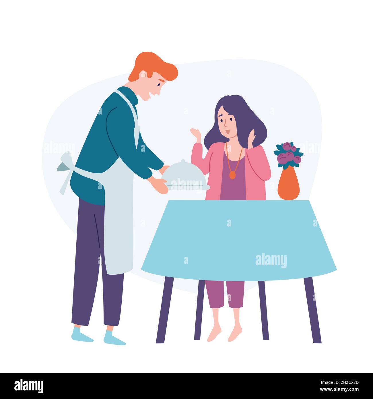 Mother standing feed Stock Vector Images - Alamy