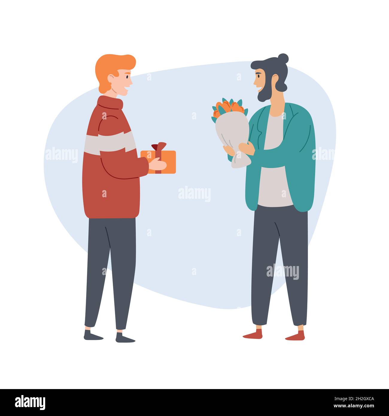 Gay men embrace Stock Vector Images - Alamy