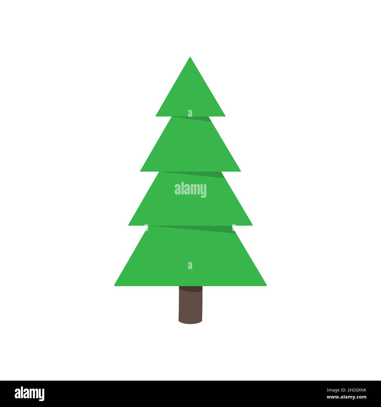 Christmas tree fir flat style design icon sign vector illustration ...