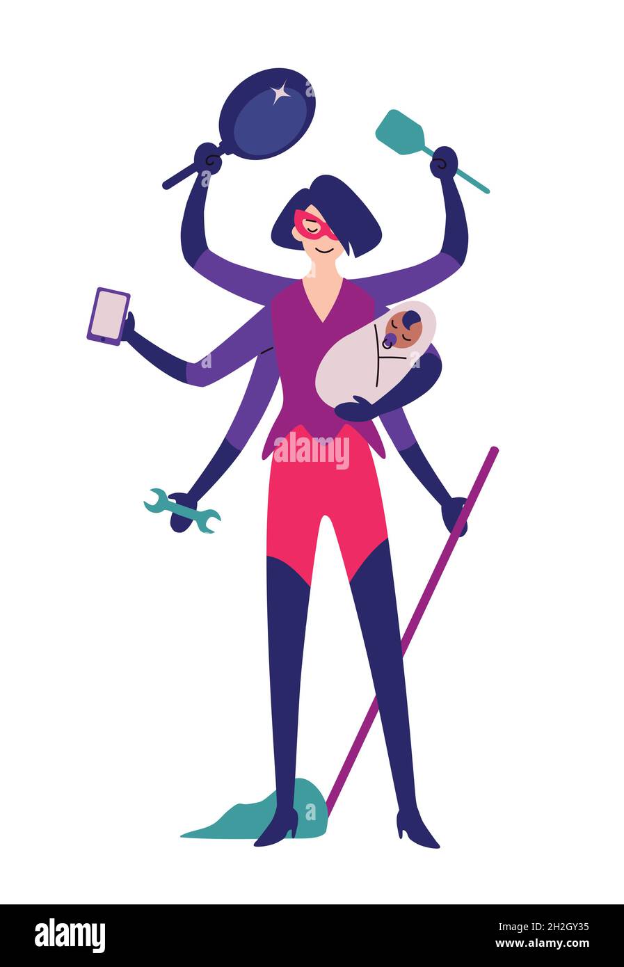 Mother housework baby Cut Out Stock Images & Pictures - Alamy