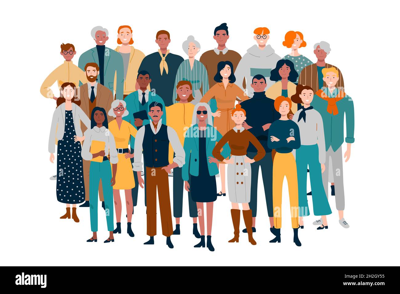 Portrait diverse multicultural team Stock Vector Images - Alamy