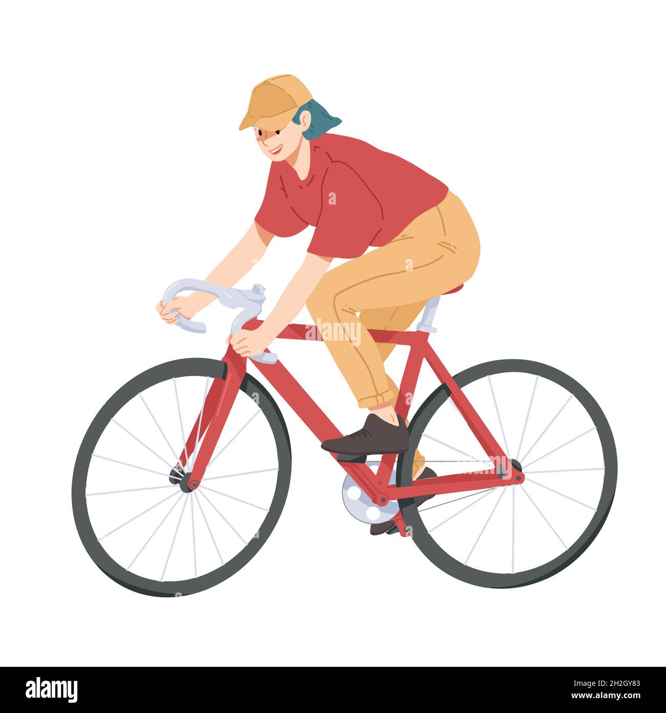 Girl on cycle Stock Vector Images - Alamy