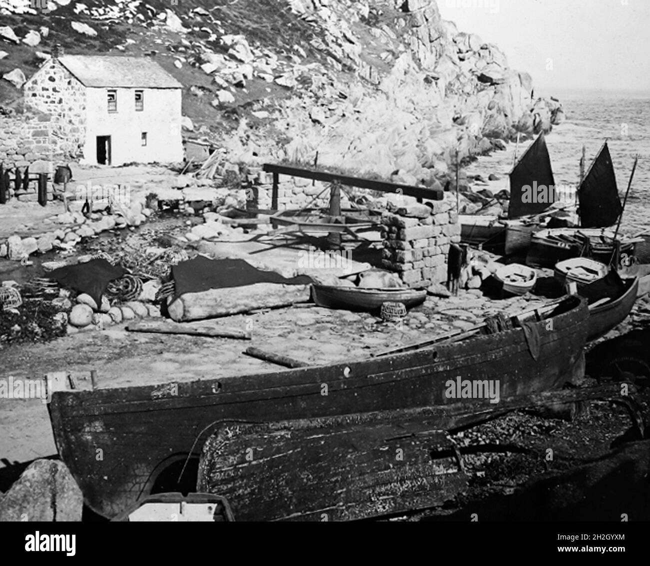 Pemberth Cove, Cornwall, Victorian period Stock Photo - Alamy