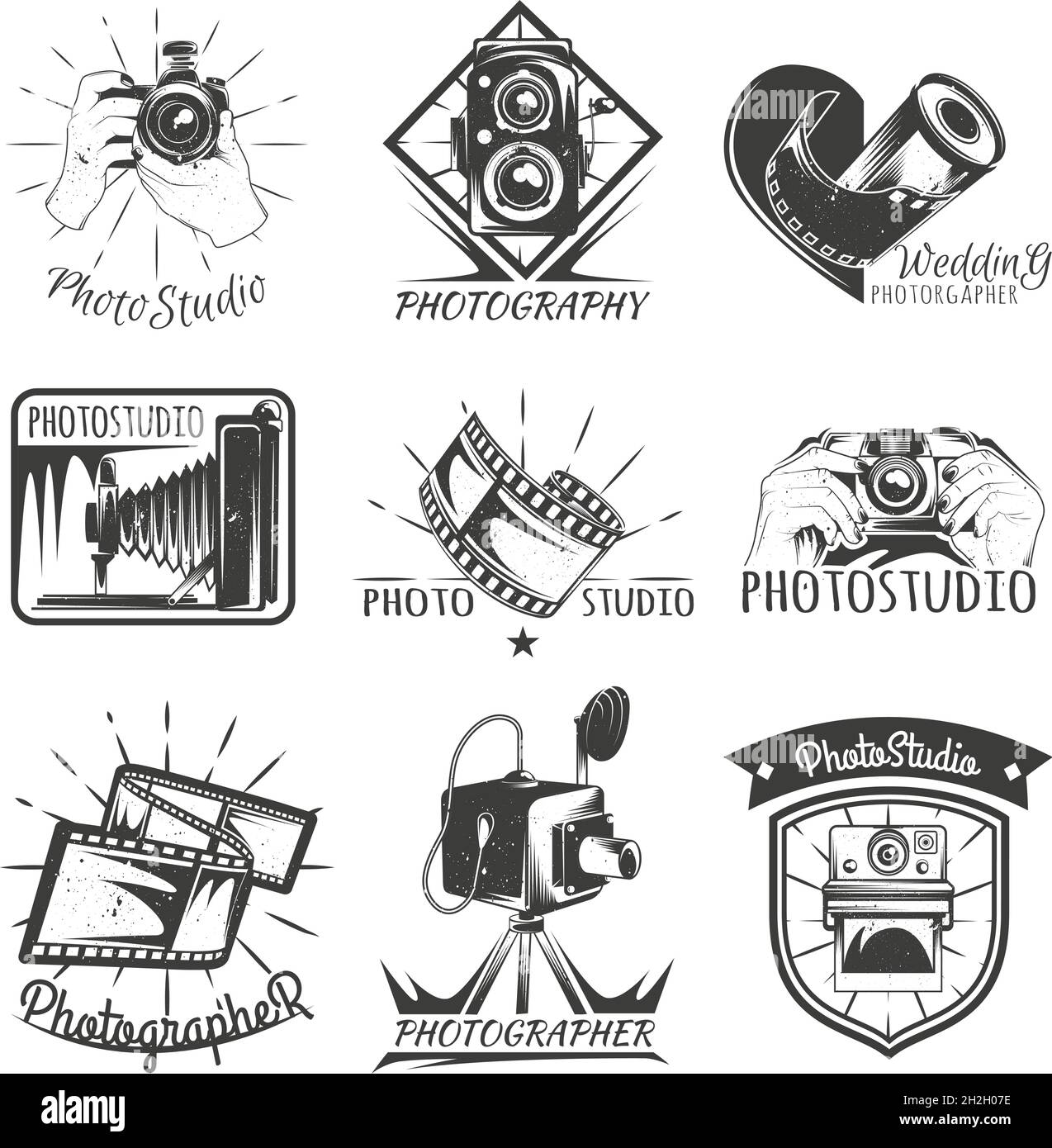 Camera photography vintage photo logo, retro concept Stock Vector Image ...