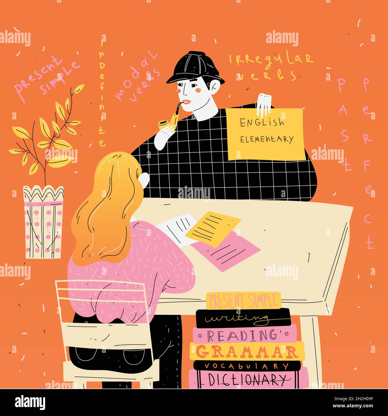 English language tutoring Stock Vector Images - Alamy