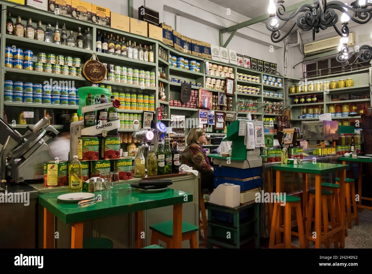Horizontal view of the El Preferido de Palermo bar restaurant interior ...