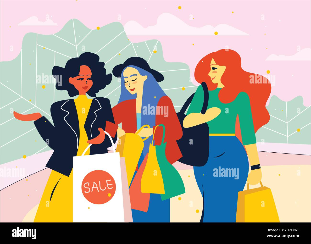 Shopping mall outside Stock Vector Images - Alamy