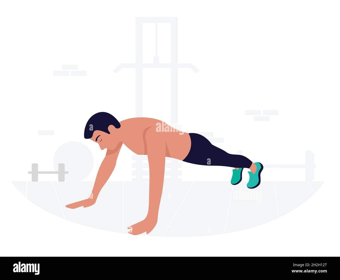 Plank exercise with stomach Stock Vector Images - Alamy