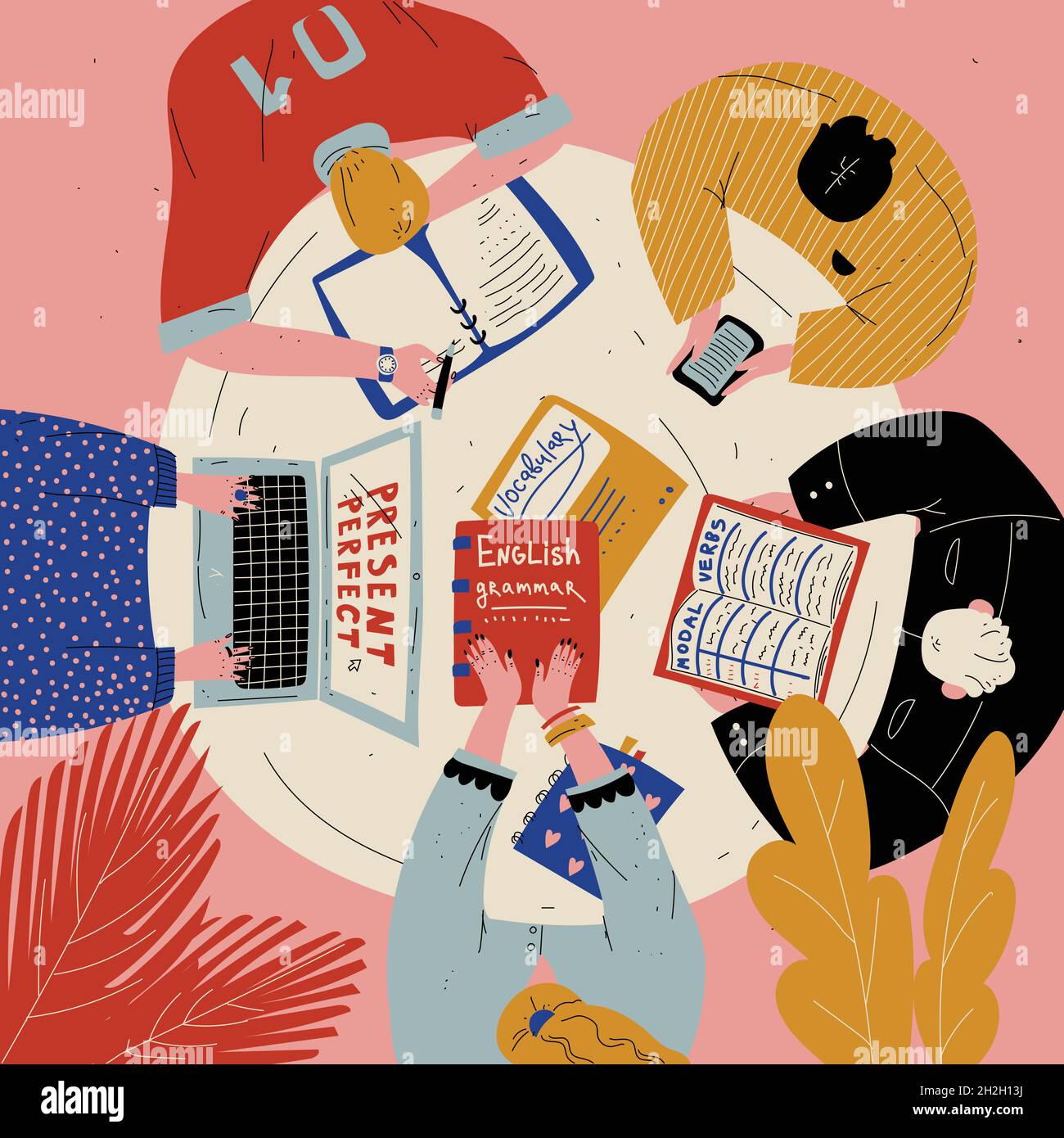 University students overhead Stock Vector Images - Alamy