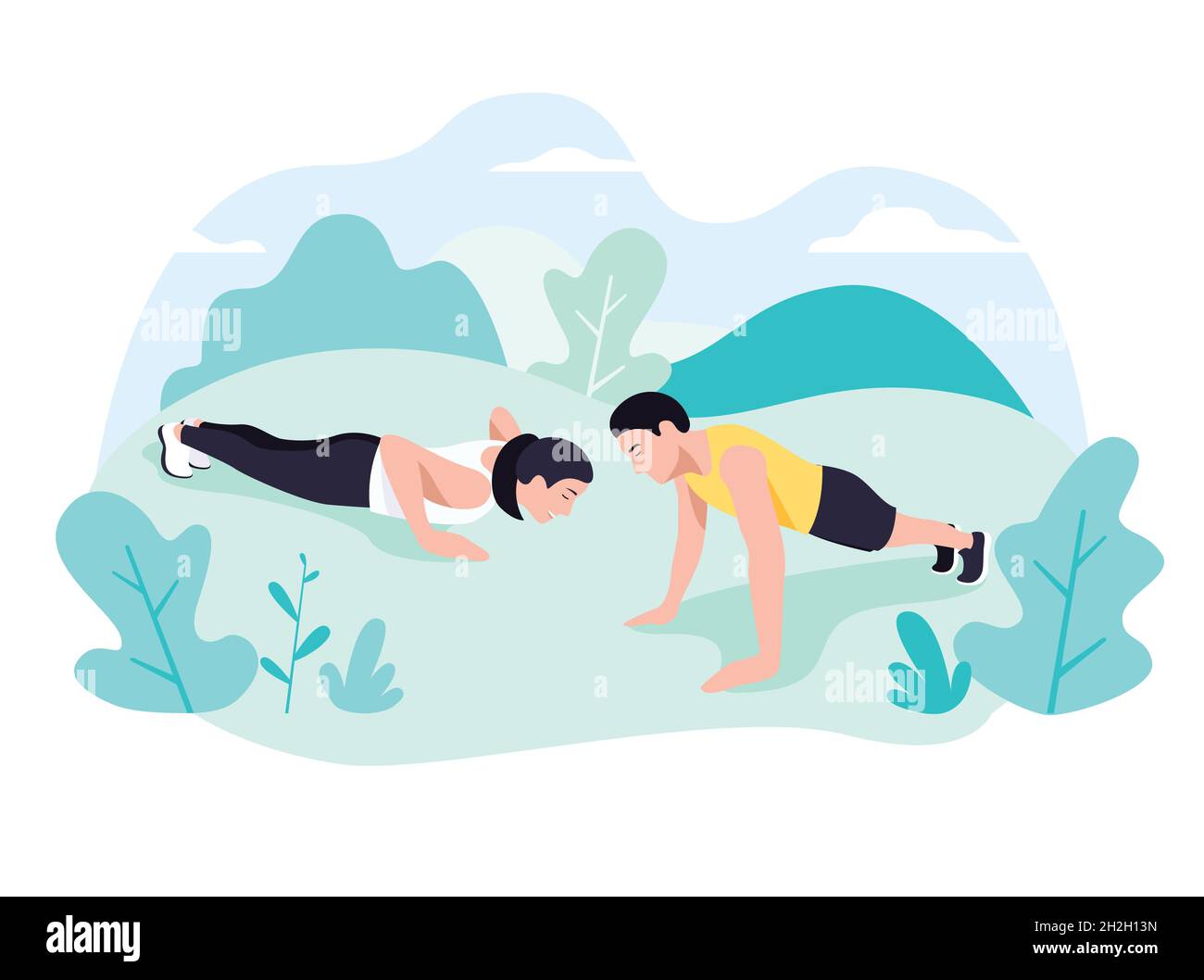 Side plank man exercise Stock Vector Images - Alamy