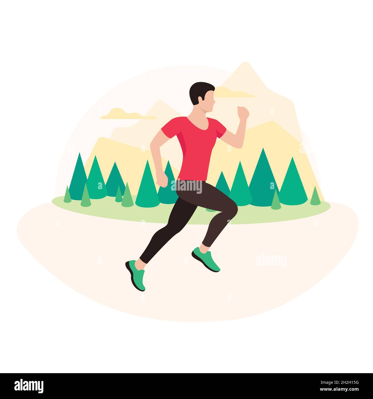 Active young man jogging in Cut Out Stock Images & Pictures - Alamy