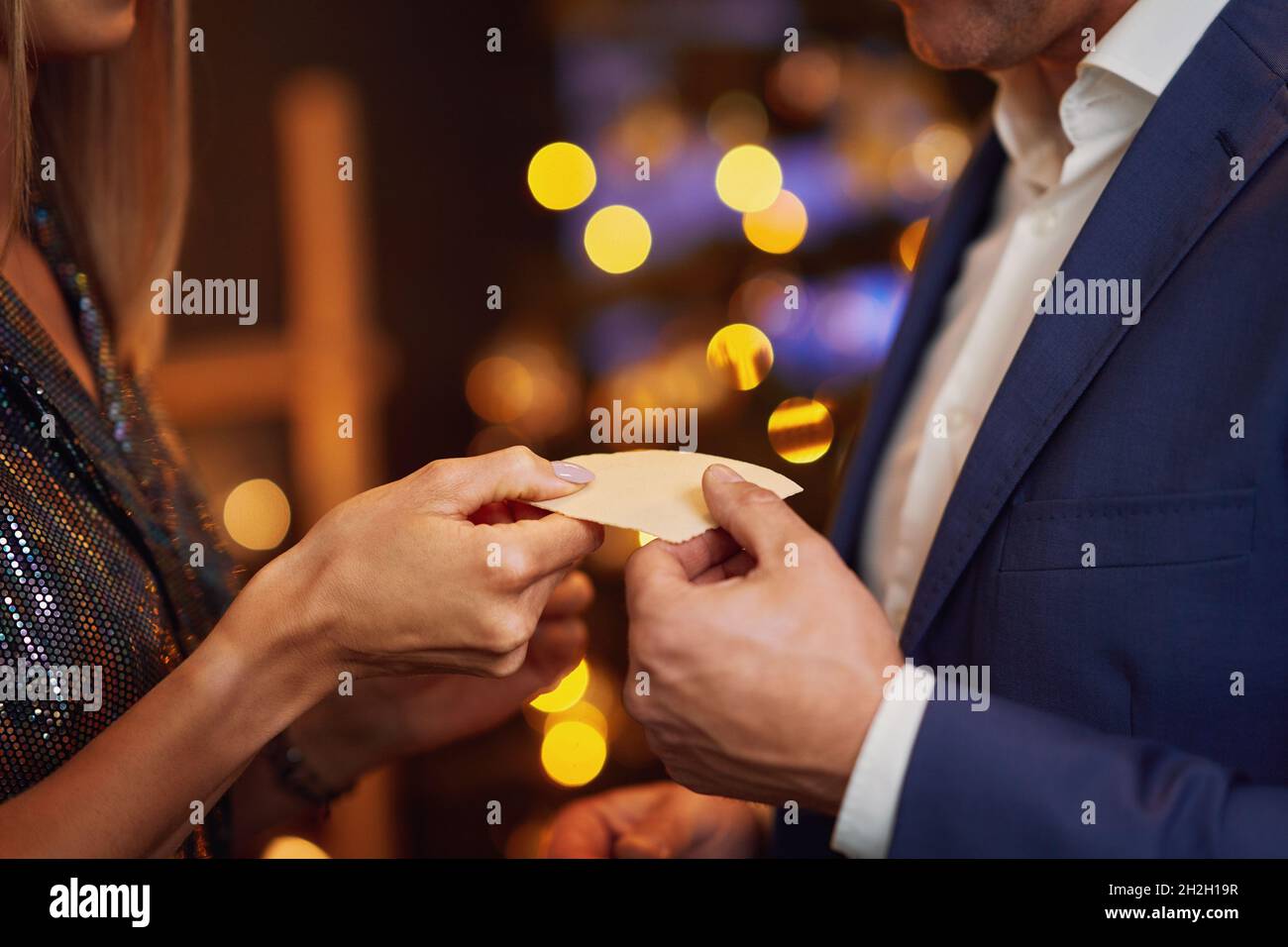 People sharing Christmas wafer in traditional Polish way Stock Photo ...