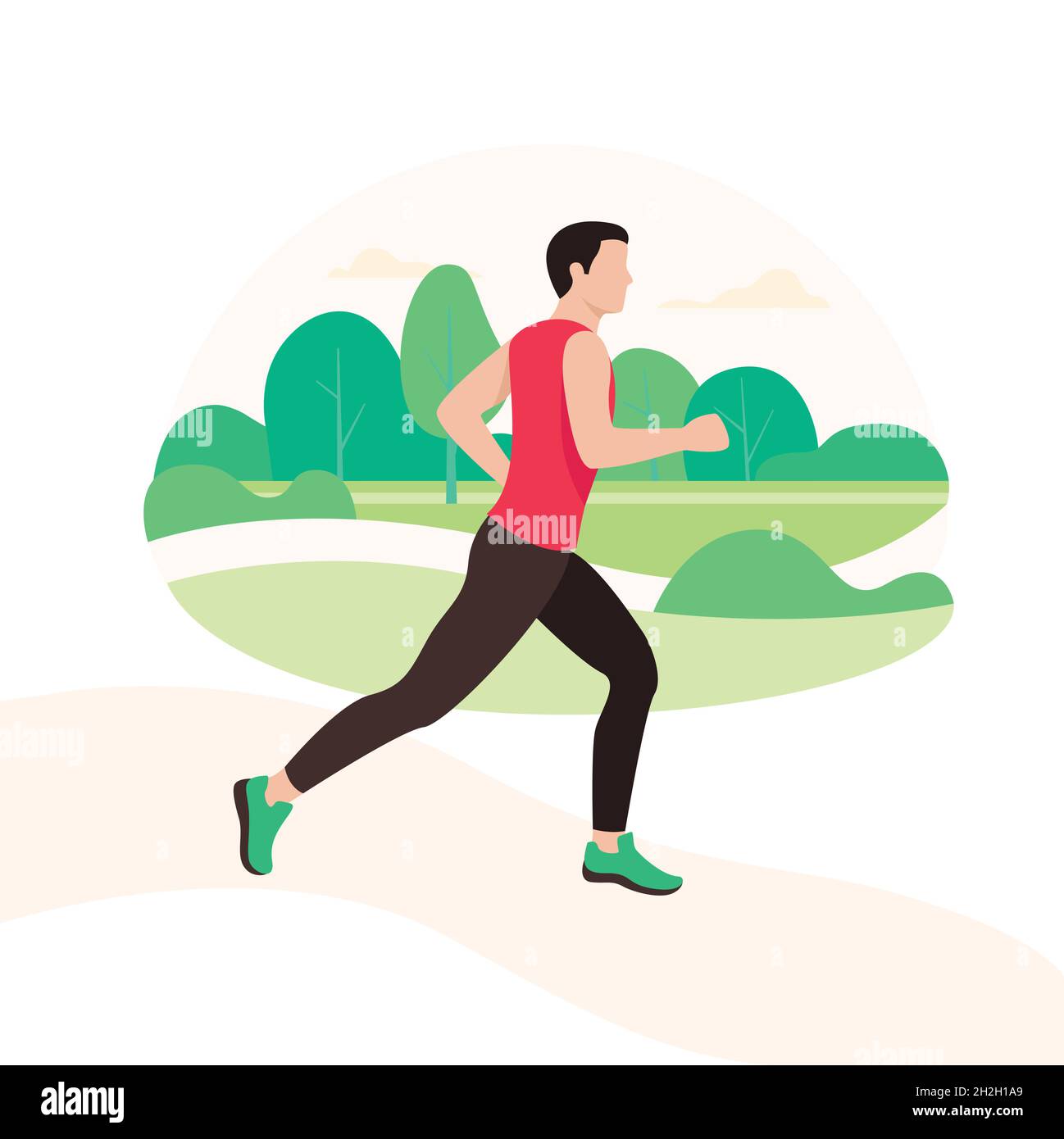 Jogging and running man. Runner in motion Stock Vector Image & Art - Alamy