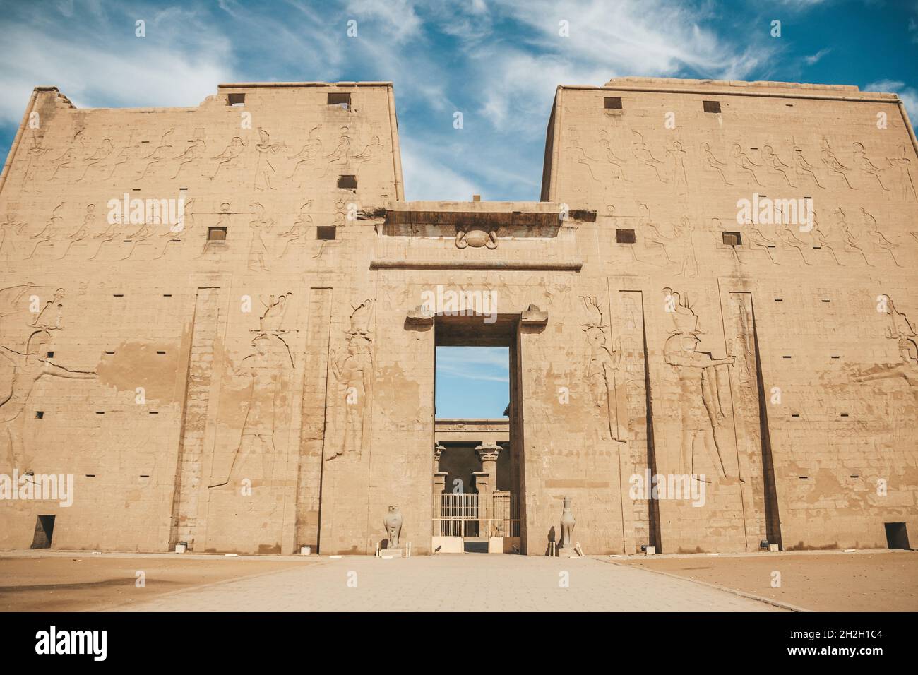 The ruins of the ancient temple of Horus in Edfu, Egypt Stock Photo - Alamy