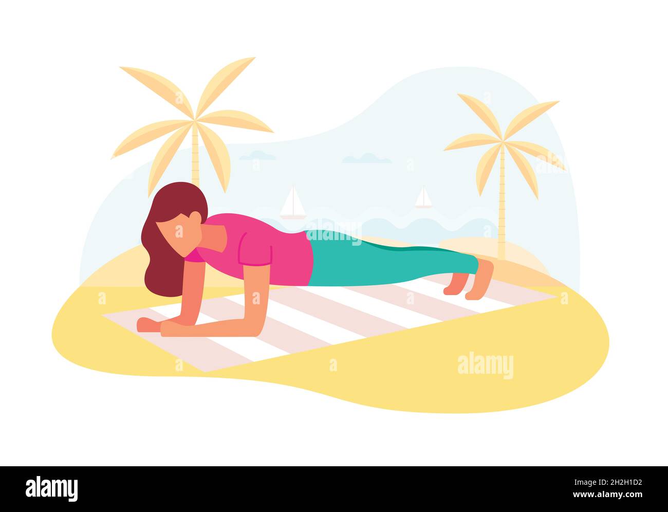 Plank exercise man woman Stock Vector Images - Alamy