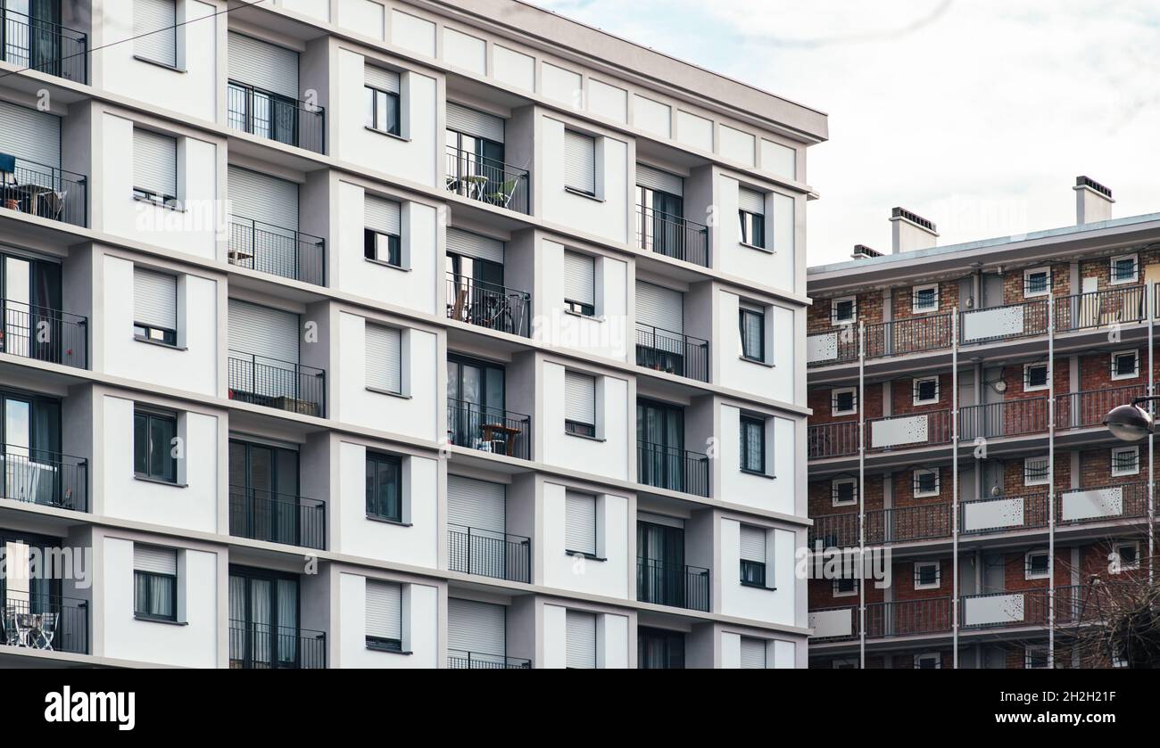 French apartment building next to HLM habitation a loyer modere Stock ...