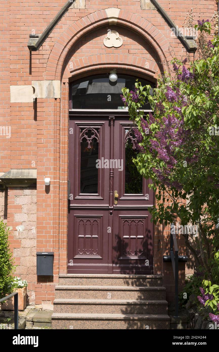 outdoor front door of a german house Stock Photo - Alamy