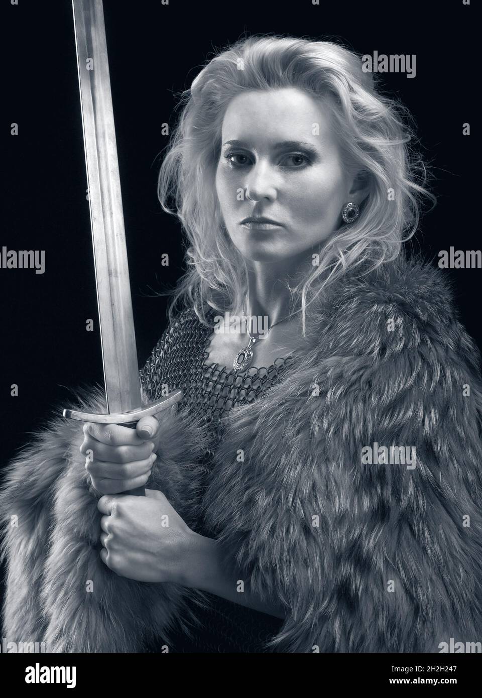Valkyrie viking girl sword hi-res stock photography and images - Alamy