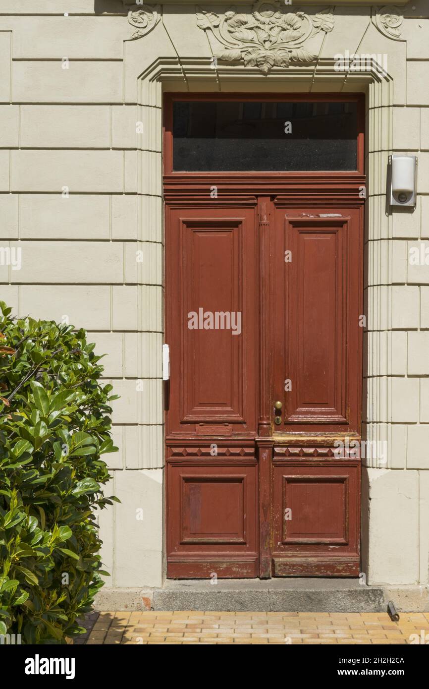 outdoor front door of a german house Stock Photo - Alamy