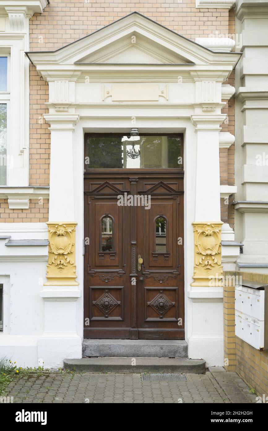 outdoor front door of a german house Stock Photo - Alamy