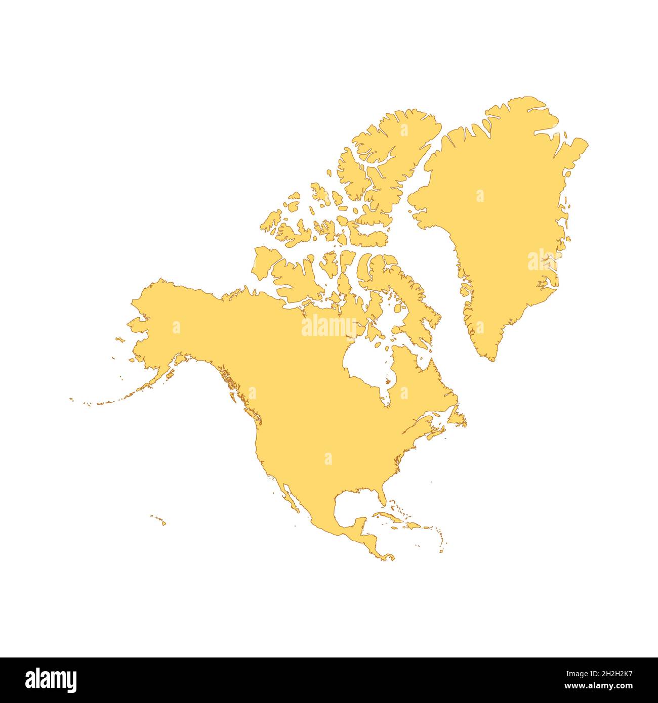 Map of North America color line element. Border of the country. UI UX ...