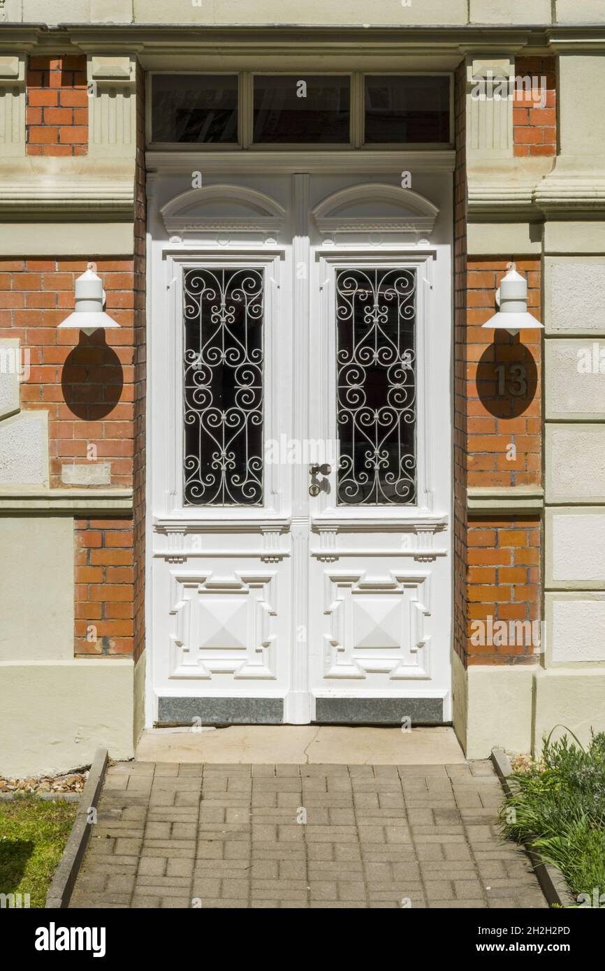 outdoor front door of a german house Stock Photo - Alamy