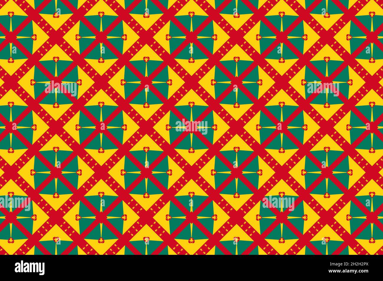 Simple geometric pattern in the colors of the national flag of Grenada ...
