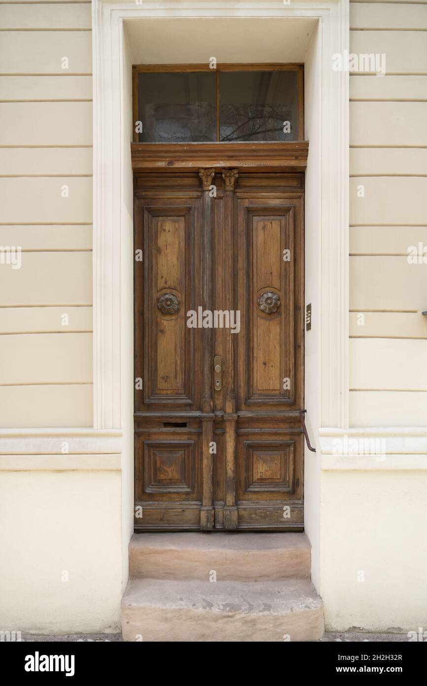 outdoor front door of a german house Stock Photo - Alamy