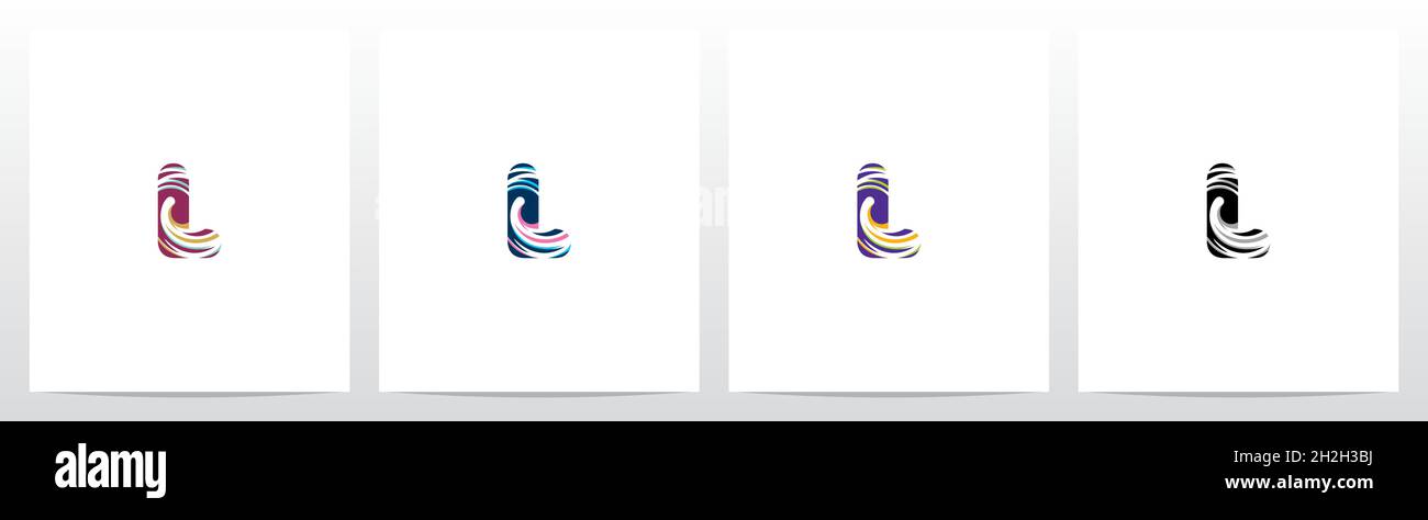 Twist And Swirl Letter Logo Design L Stock Vector Image & Art - Alamy