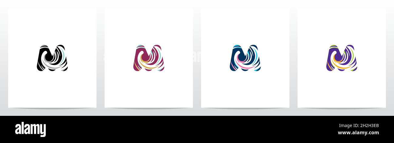 Twist And Swirl Letter Logo Design M Stock Vector Image & Art - Alamy