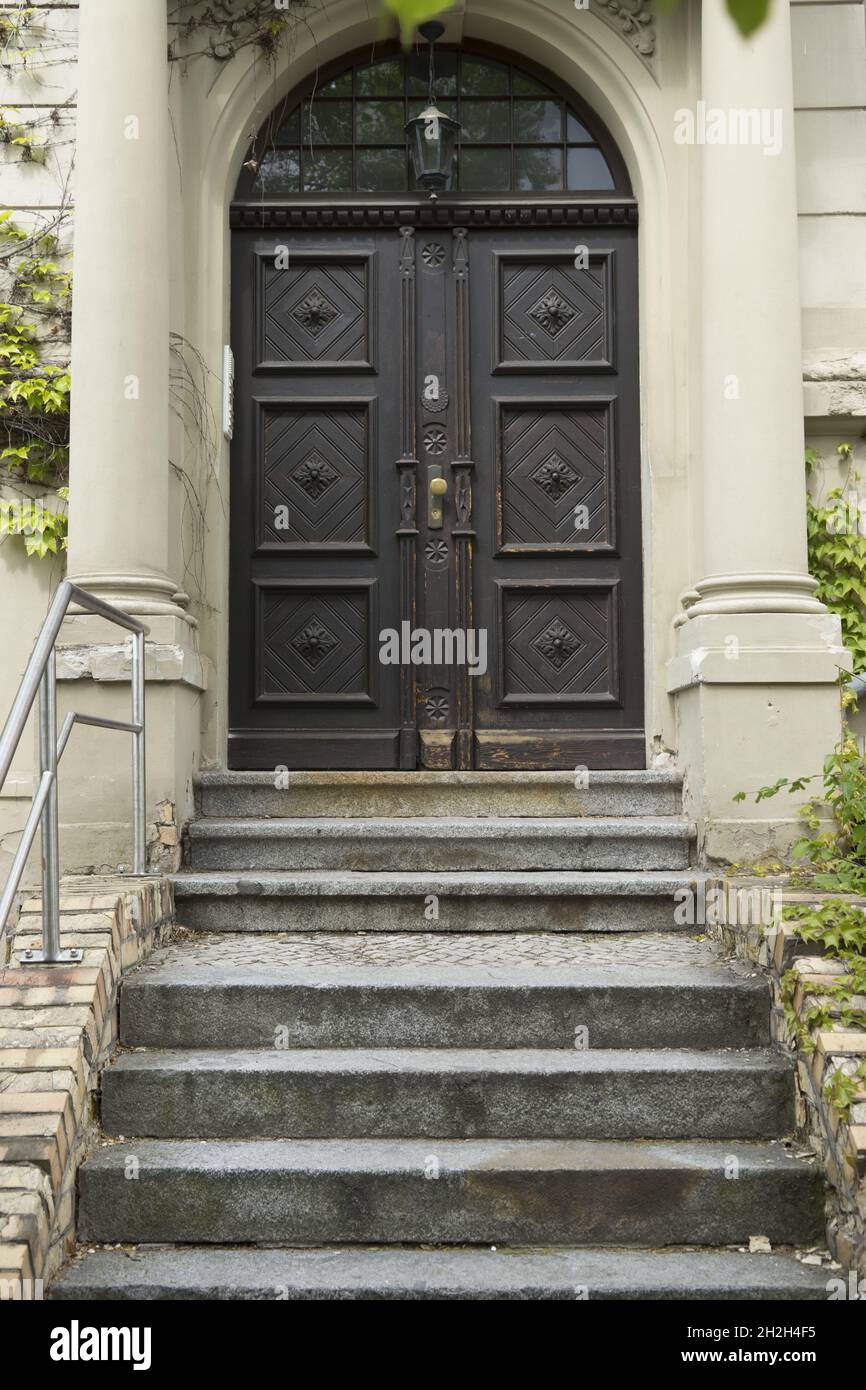 outdoor front door of a german house Stock Photo - Alamy