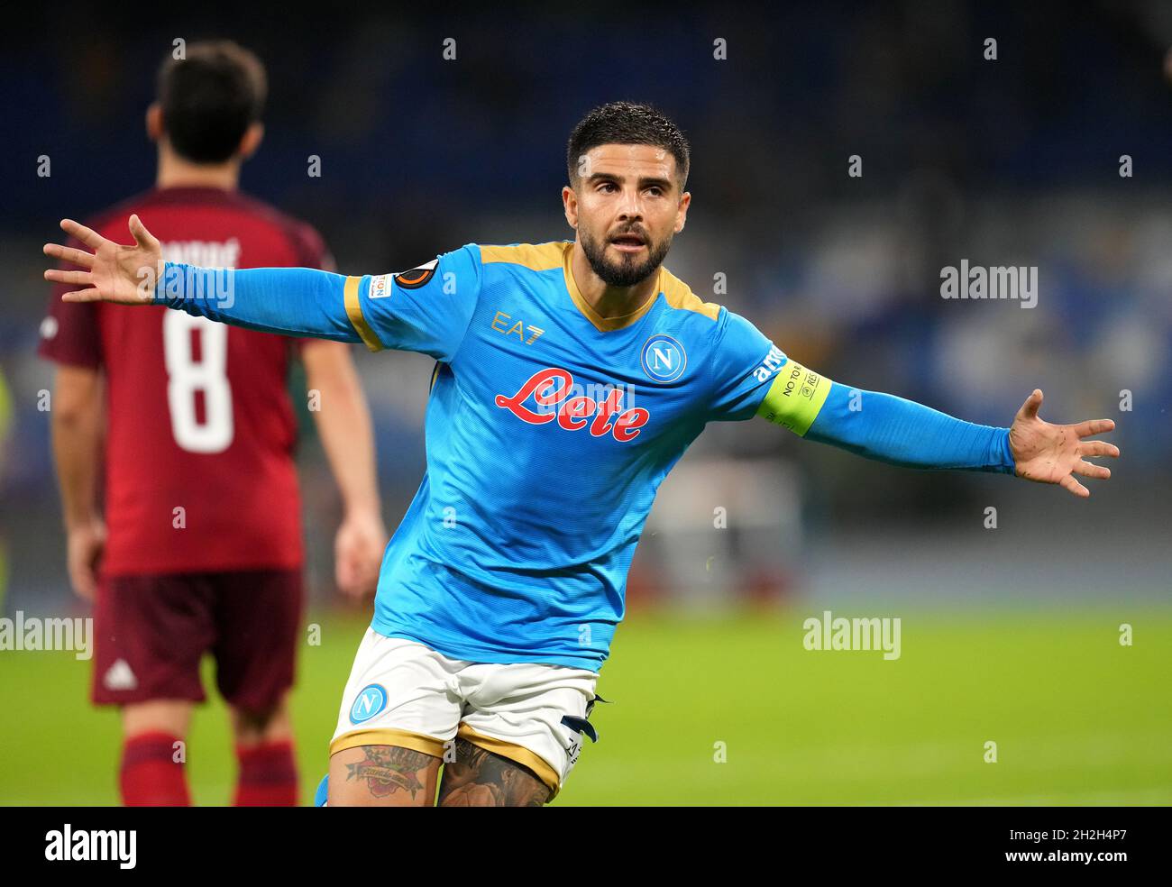 NAPLES, ITALY - OCTOBER 21: Lorenzo Insigne of SSC Napoli celebrates ...